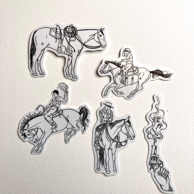 Cowboy Sticker Pack Western Decals Cowboy Rodeo Stickers 5 | Etsy
