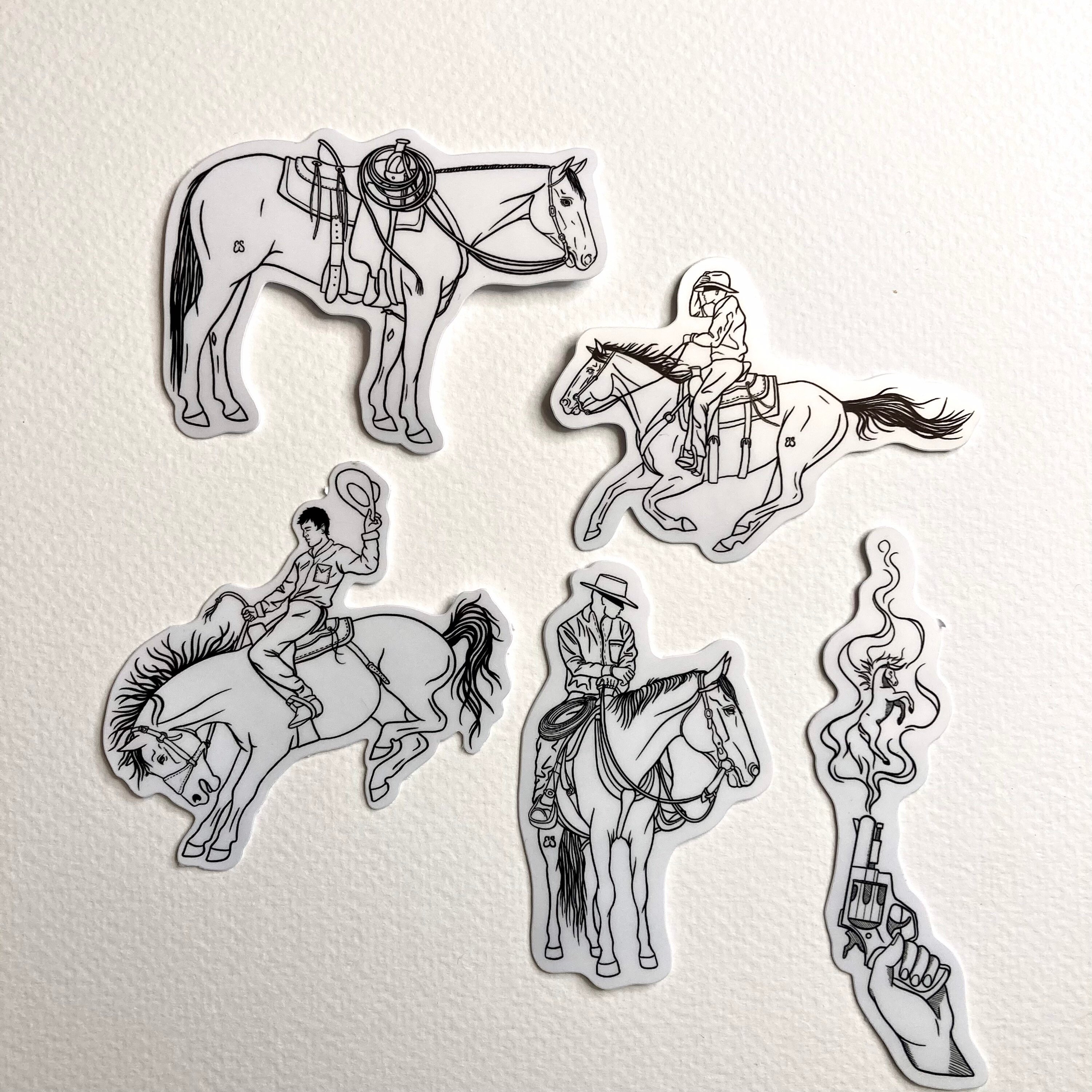 Cowboy Sticker Pack Western Decals Cowboy Rodeo Stickers 5 | Etsy