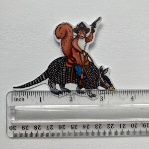 Cowboy Squirrel Riding an Armadillo Art Print Funny Animal Art - Etsy