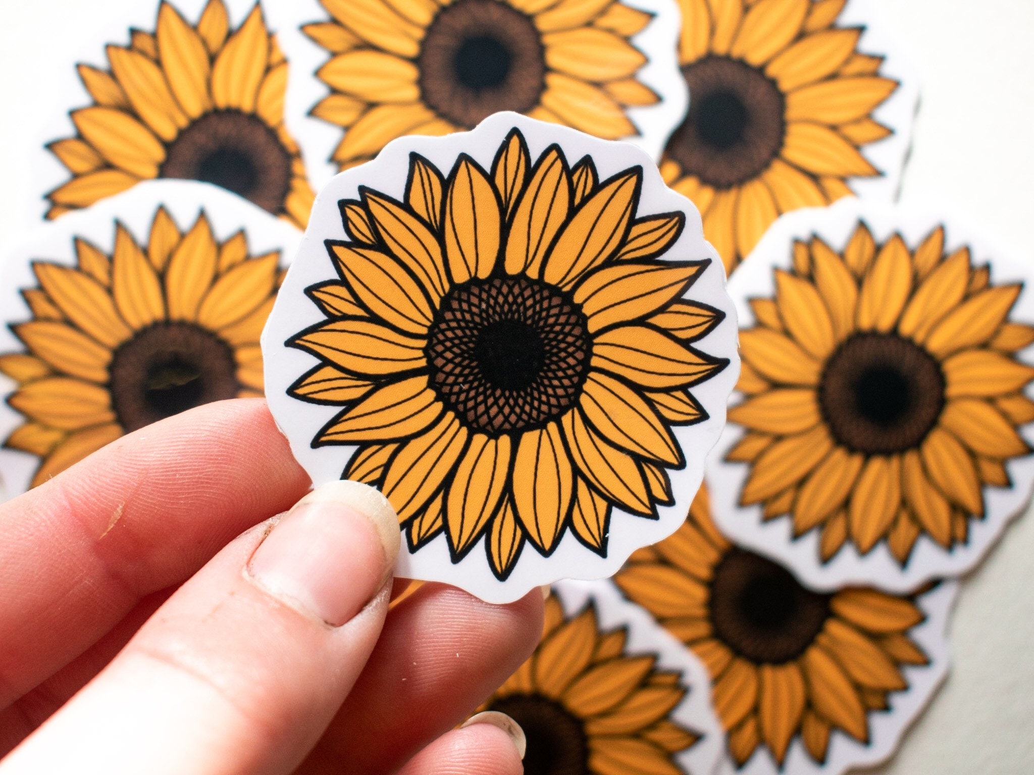 Sunflower Sticker Vinyl Sunflower Sunflower Decal - Etsy
