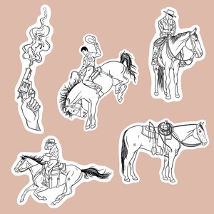 Cowboy Sticker Pack, Western Decals, Cowboy, Rodeo Stickers, 5 Pack - Etsy