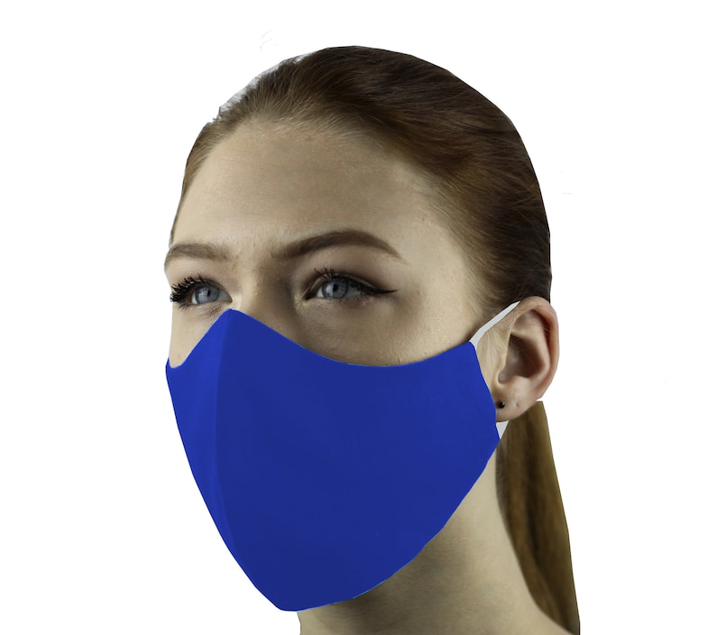 Royal Blue Face Mask Triple Layers 100% Cotton Washable - Etsy