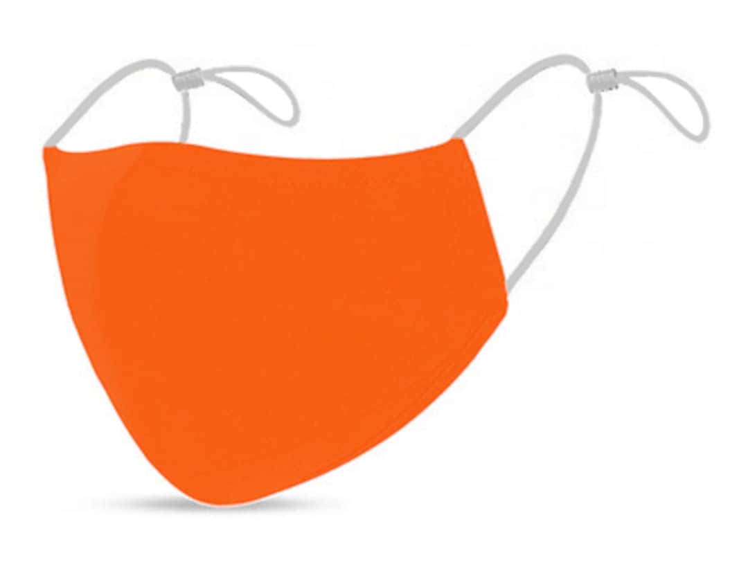 Orange Face Mask Triple Layers 100% Cotton Washable Reusable With ...