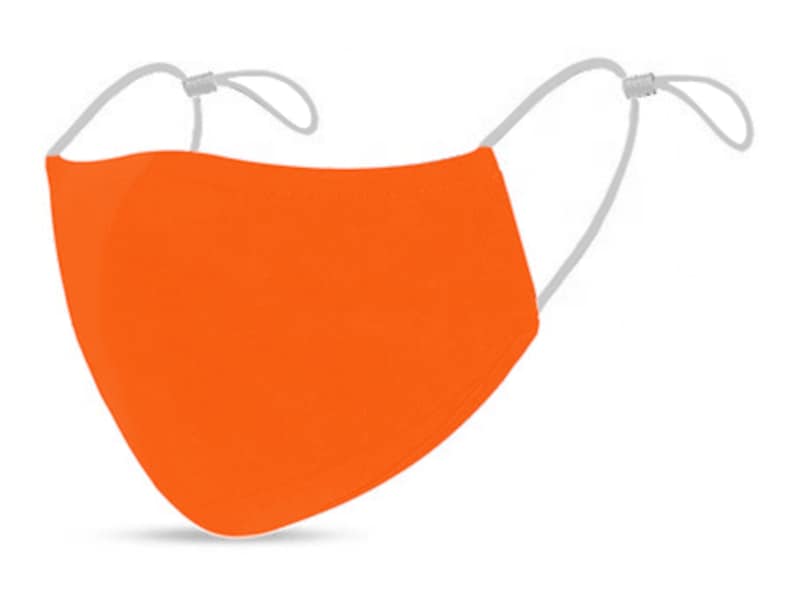 Orange Face Mask Triple Layers 100% Cotton Washable Reusable With ...