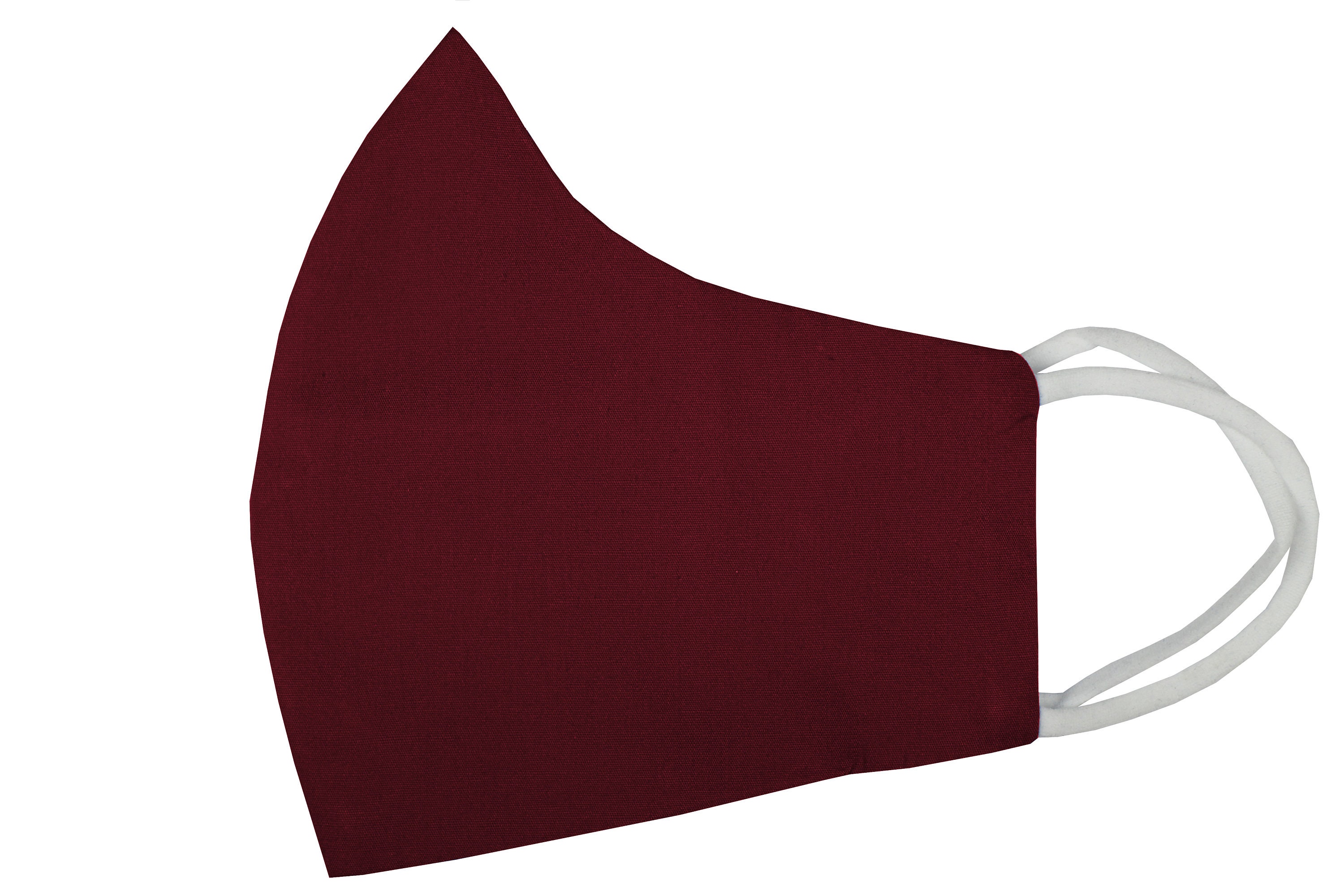 Burgundy Face Mask Triple Layers 100% Cotton Washable Reusable With ...