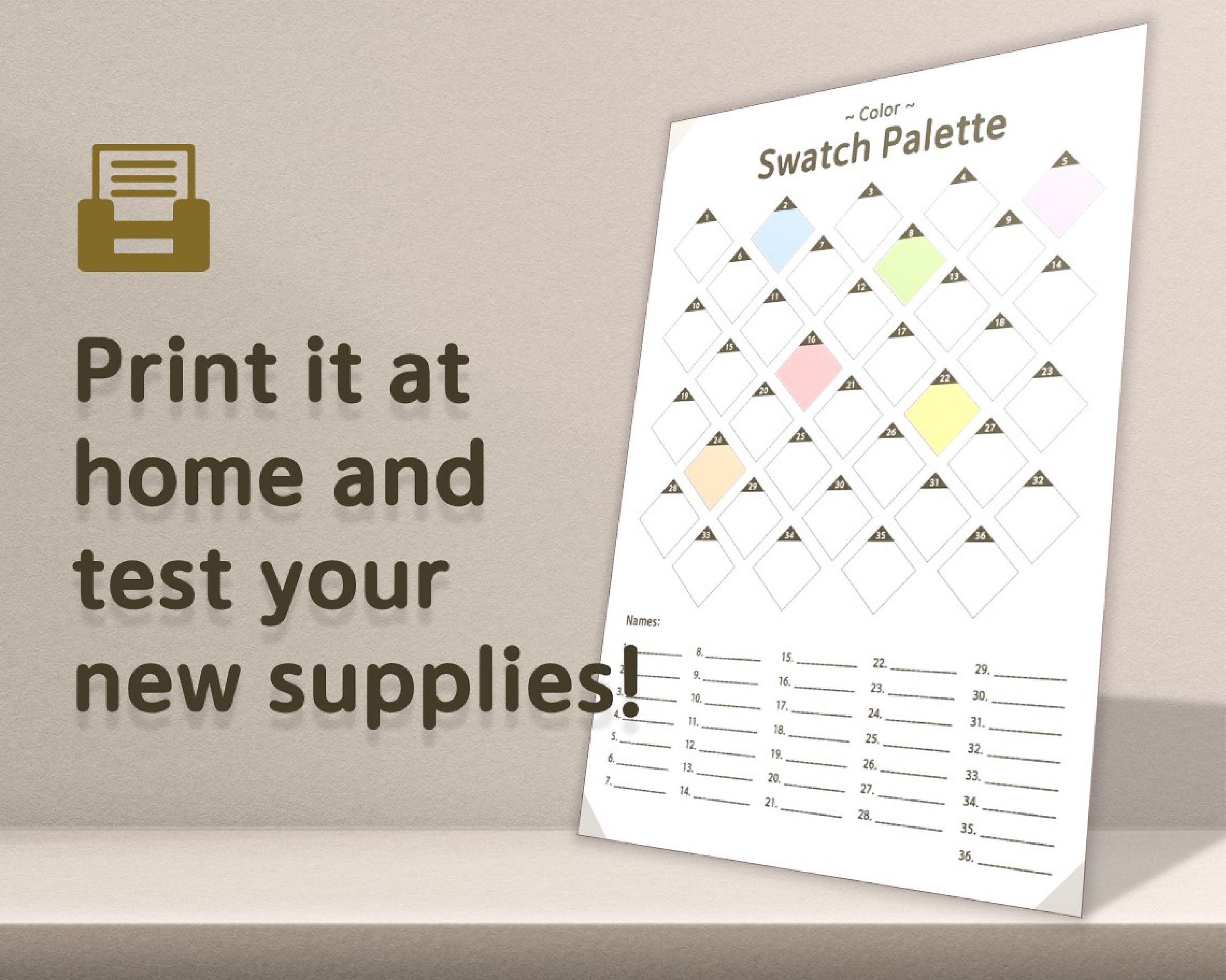 Color Swatch Palette 36 Colors Letter Size Digital PDF File Easy to ...