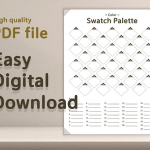 Color Swatch Palette 36 Colors Letter Size Digital PDF File Easy to ...