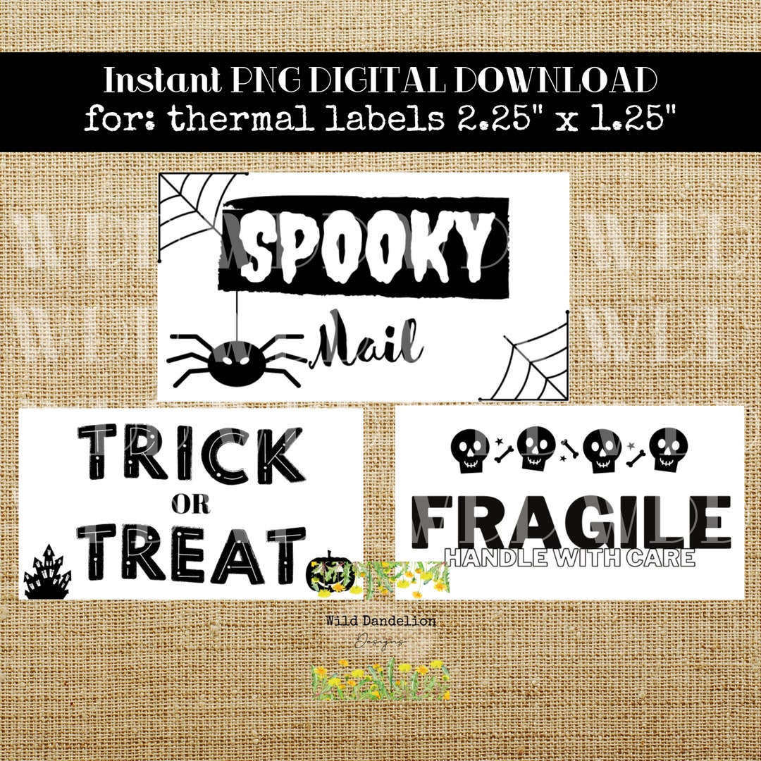 Halloween Shipping Label Stickers Fragile Spooky Mail Png - Etsy