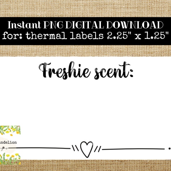 Freshie Scent Label - Etsy