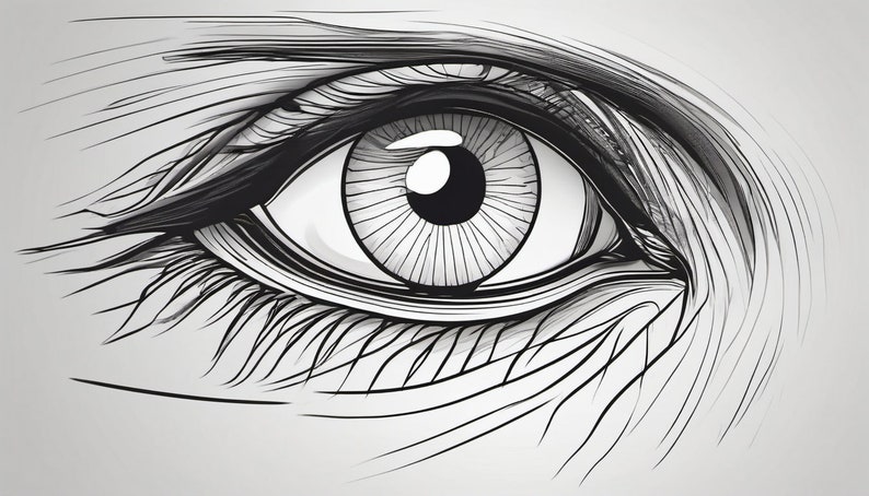 The Human Eye is Black and White Lines, Sketches. - Etsy