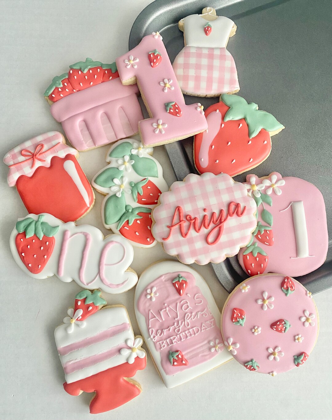 Berry First Birthday Sugar Cookie Favours - Etsy