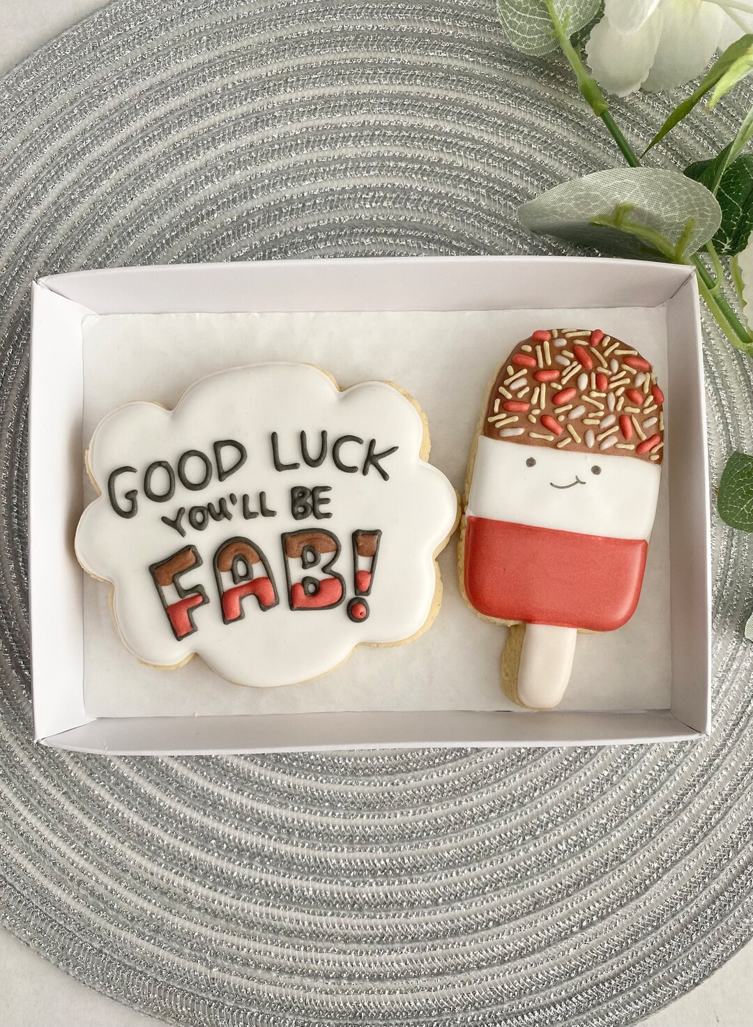 Good Luck You'll Be Fab Biscuit Gift - Etsy UK