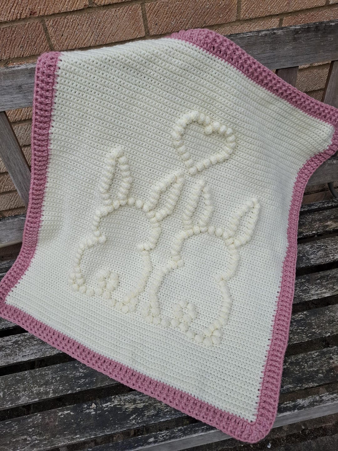 Bunny Blanket Crochet Pattern, Cute Baby Blanket Pattern, Bobble ...