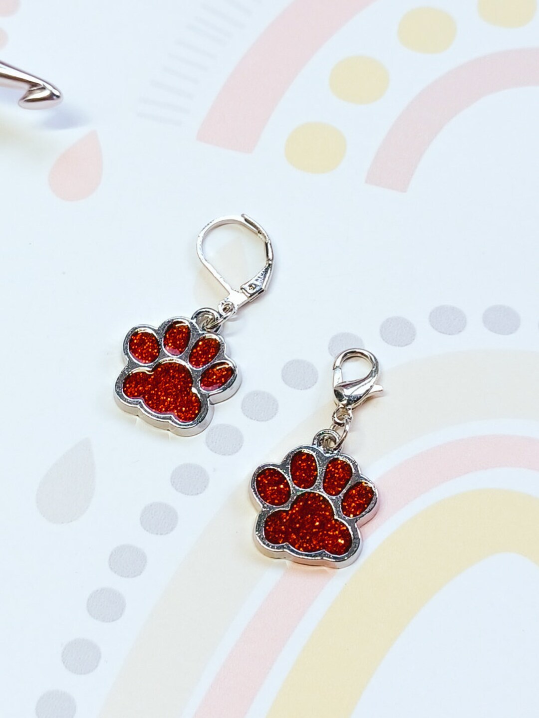 Paw Stitch Marker, Dog Zip Pull, Progress Keepers, Paw Bag Charm for ...