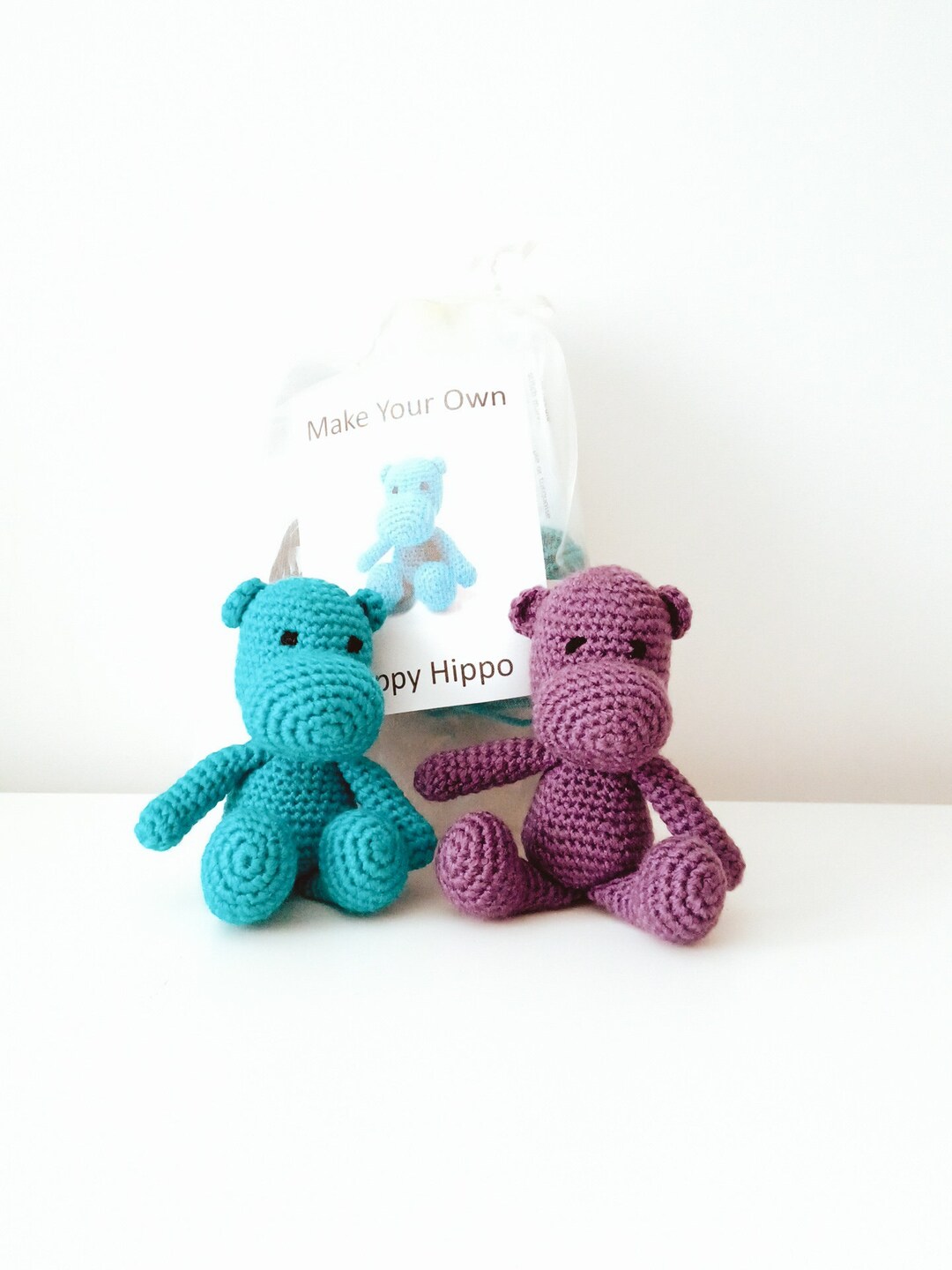 Hippo Crochet Kit: Beginner Amigurumi Toy Crafting Kit - Etsy