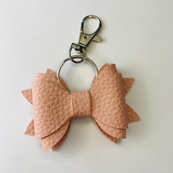 Blush Pink Leather Keychain - Etsy