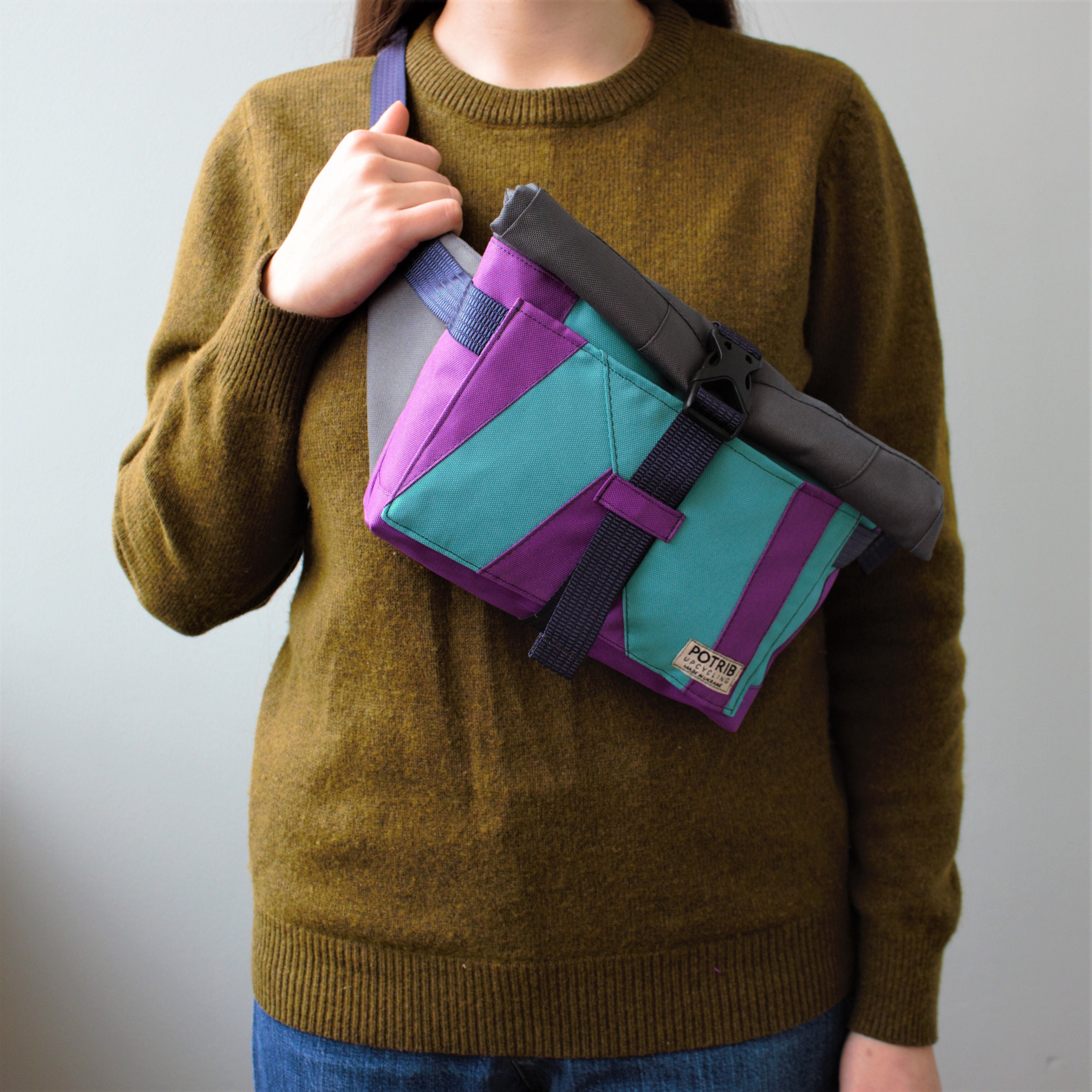 Upcycled Unique Fanny Pack Handmade Travel Blue Purple Travel - Etsy