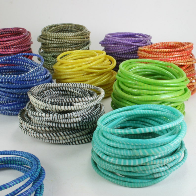 12 Recycled Flip Flop Bangle Bracelet. Handmade by Women in - Etsy