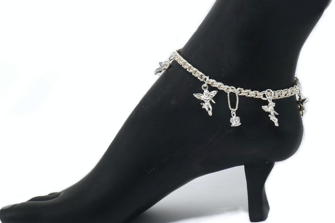 Small Anklets for Women Teens Girls 8.5 Inch Vintage Guardian Angel ...
