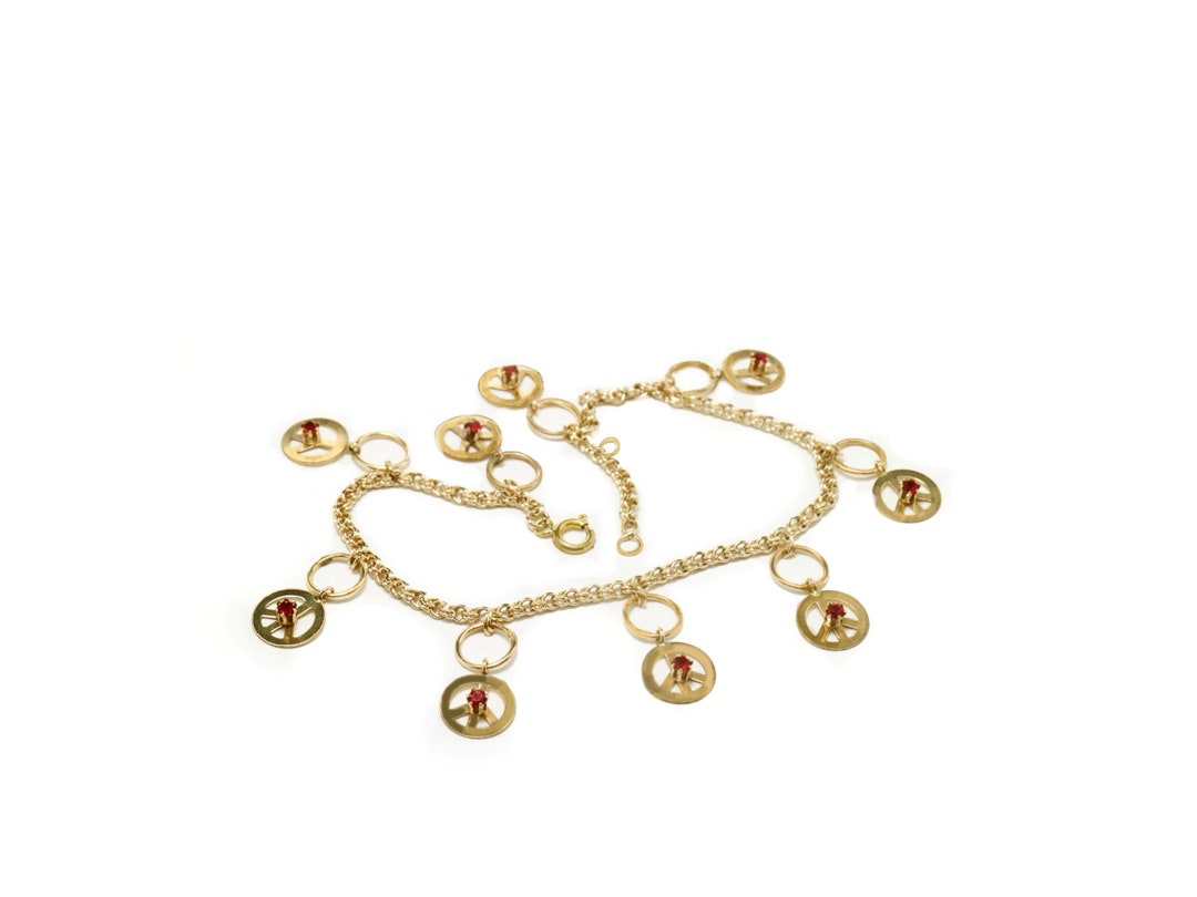 Vintage Peace Sign Anklet Bracelet 10 Inch Adjust to 9 Anklet - Etsy