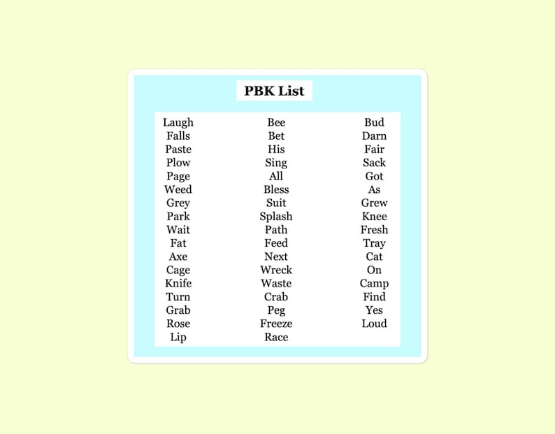 Audiology PBK Word List Sticker Audiologist Audiology - Etsy