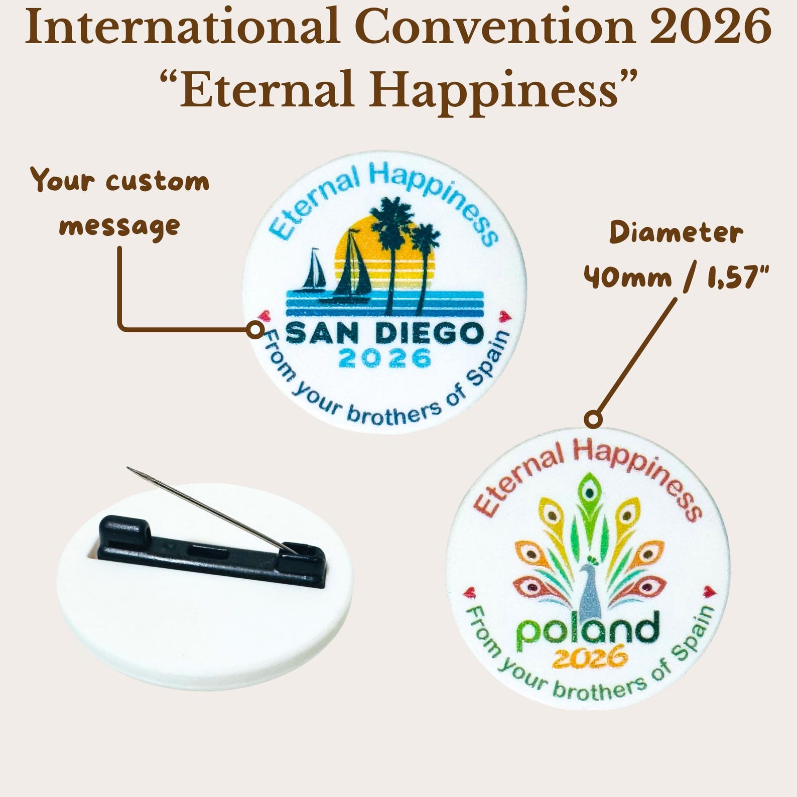 Pins International Convention 2026 - Lapel Pin JW - Eternal Happiness ...