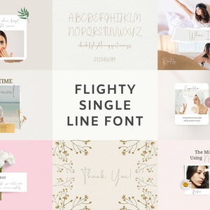 Single Line Font Bundle Vol. 1 - Cricut Font, Silhouette Font, Writing ...