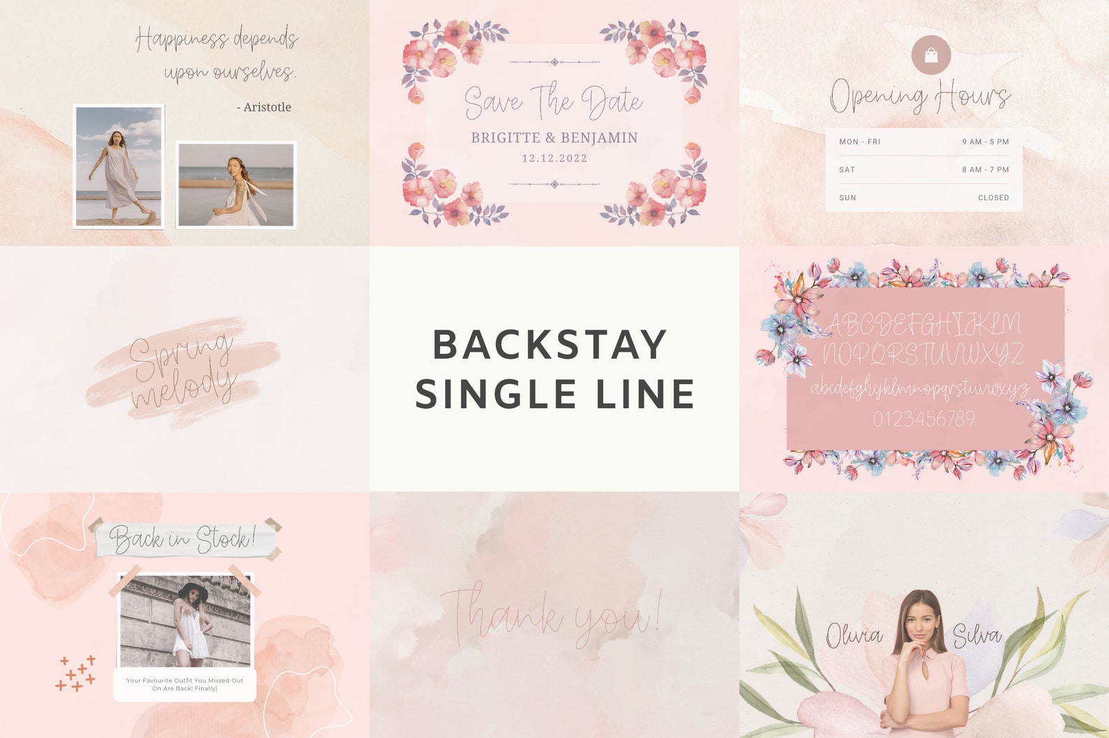 Single Line Font Bundle Vol. 2 - Cricut Font, Silhouette Font, Writing ...