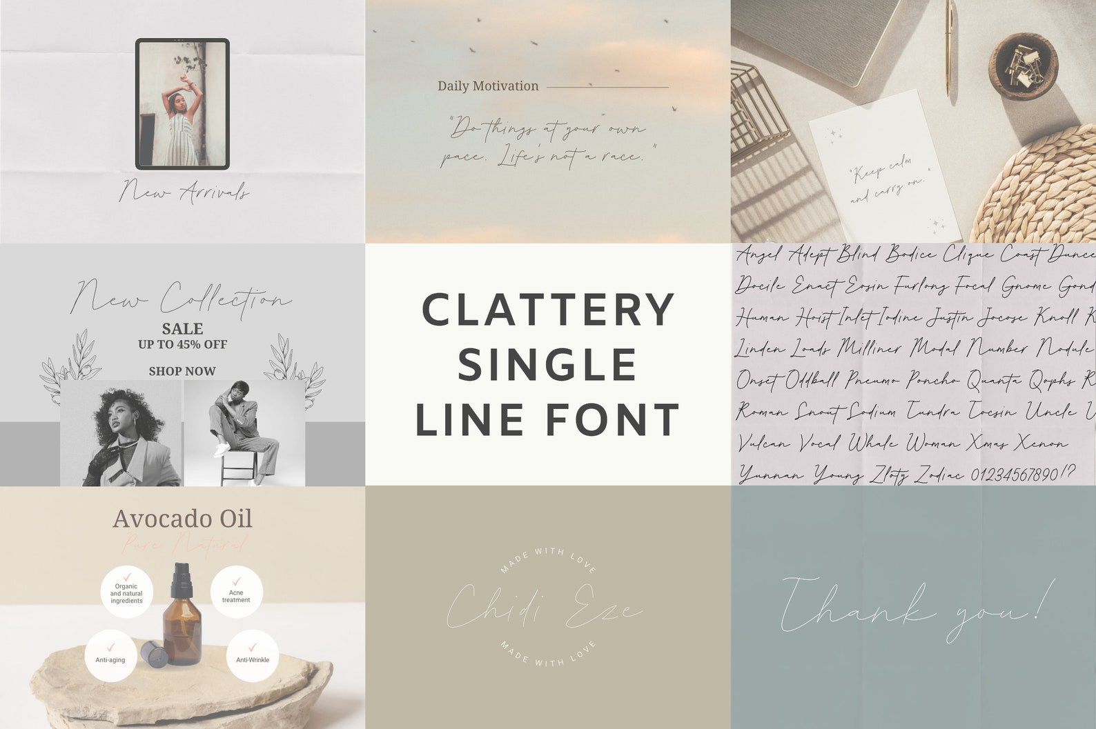Single Line Font Bundle Vol. 1 - Cricut Font, Silhouette Font, Writing ...