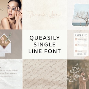 Single Line Font Bundle Vol. 1 - Cricut Font, Silhouette Font, Writing ...