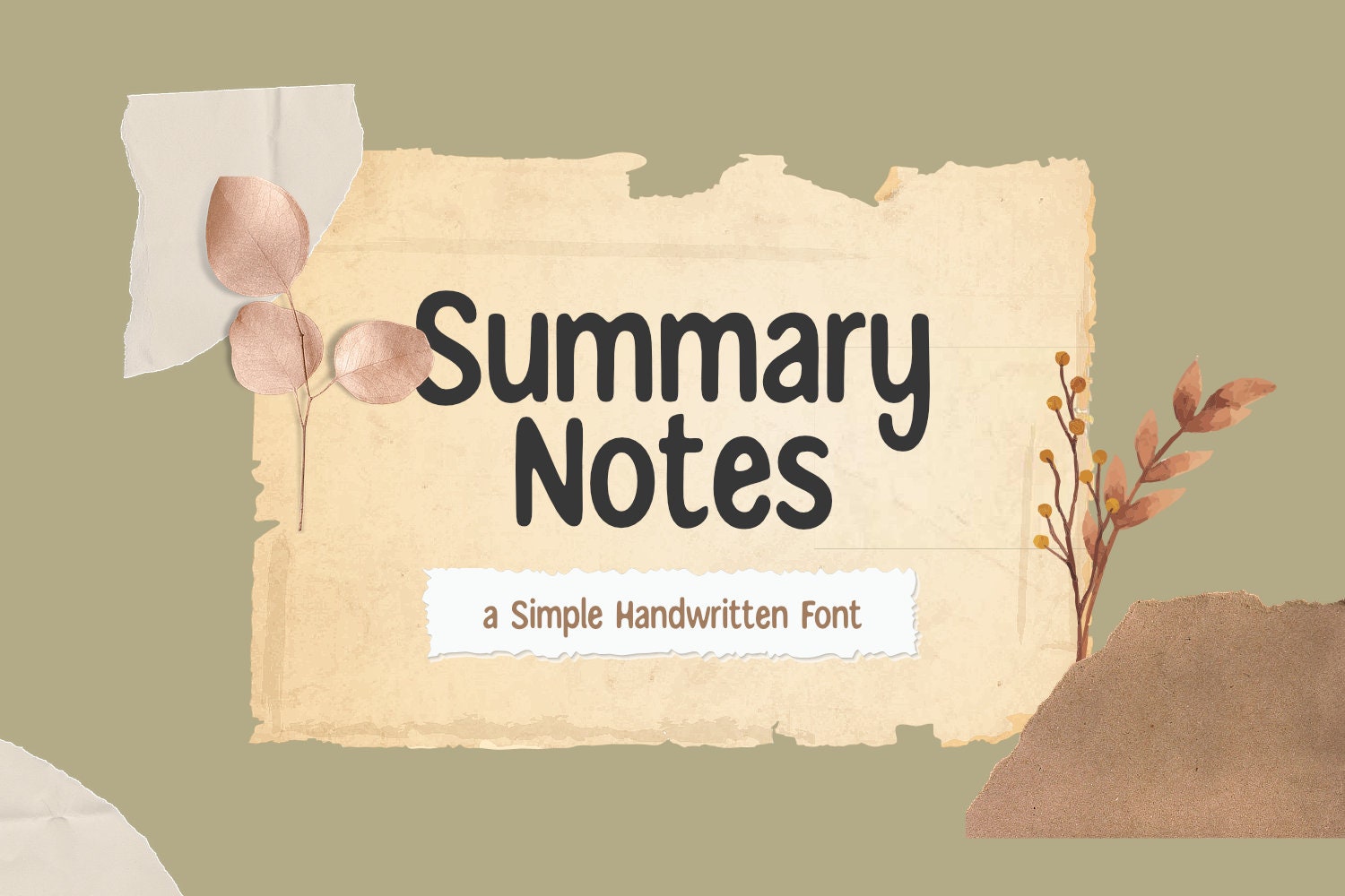 Instant Download, Commercial Use Font, Summary Notes, Note Font ...