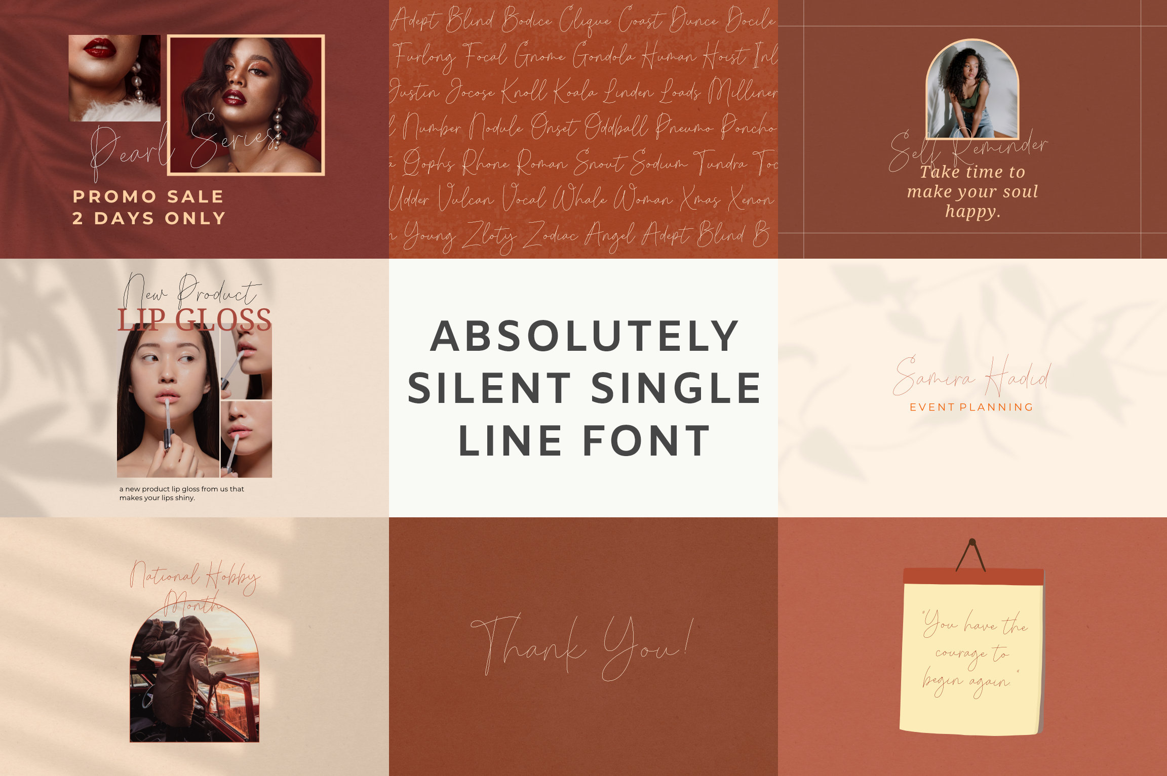 Single Line Font Bundle Vol. 1 - Cricut Font, Silhouette Font, Writing ...