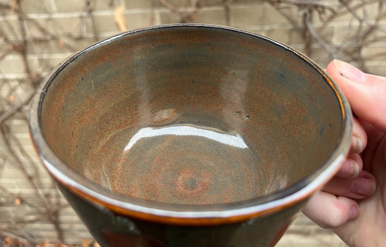 Drippy Glaze Brown Monochromatic Mug, Stoneware Clay Pottery Tumbler ...