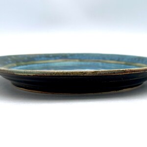 Reactive Blue Glazed Handmade Plate With Flared Rim and Simple Foot ...