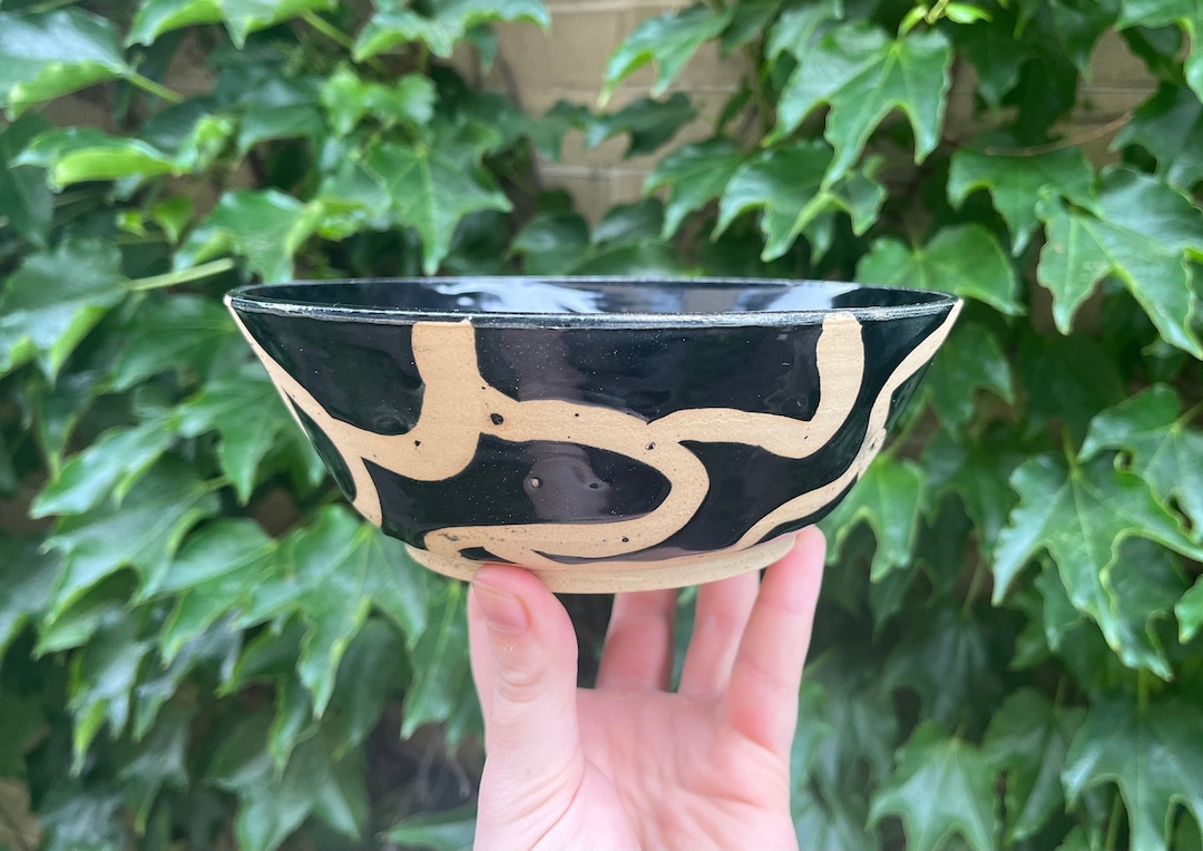 Handmade Negative Space Glazed Dinnerware Bowl, Ceramic Raw Clay Design ...