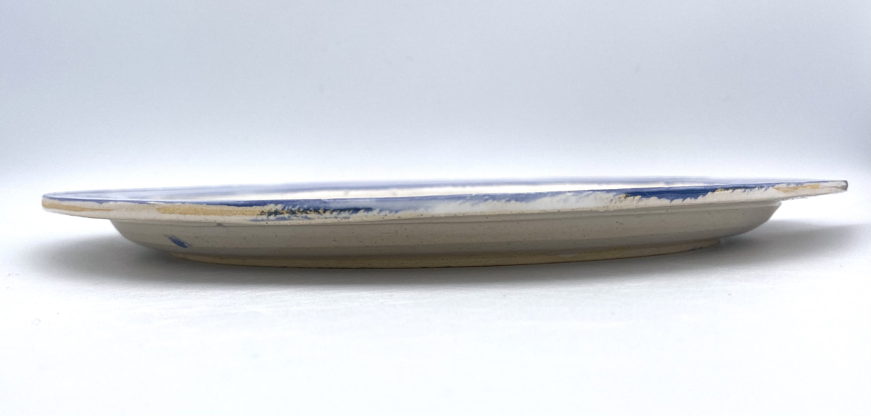 Handmade Hanukkah Star of David Pottery Plate, Blue and White Glazed ...