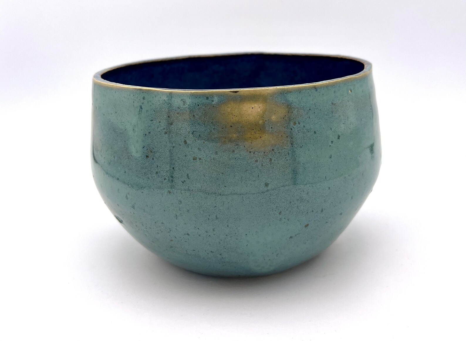 Narrow Base Monochromatic Blue Vase Handmade Light Speckled - Etsy