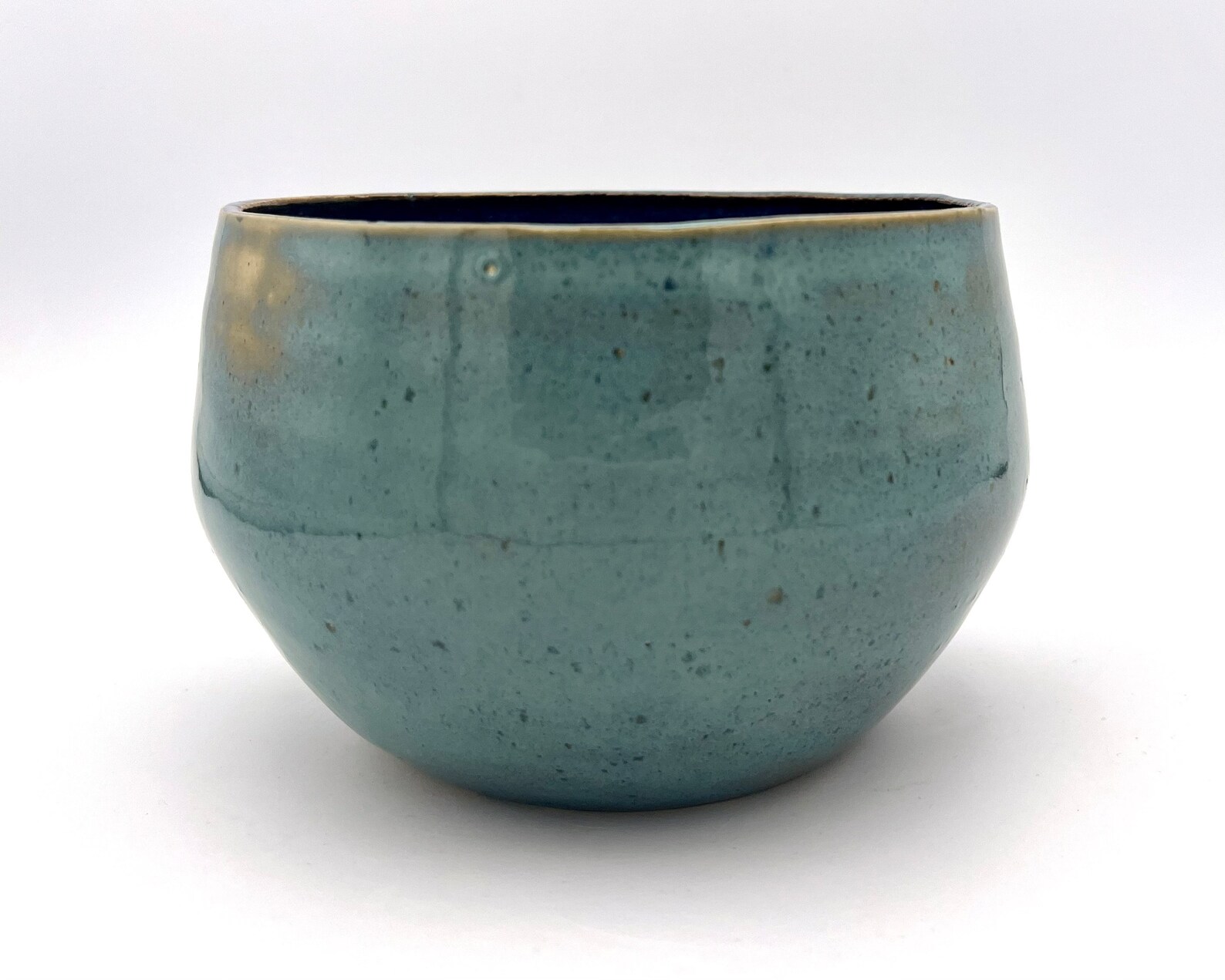 Narrow Base Monochromatic Blue Vase Handmade Light Speckled - Etsy