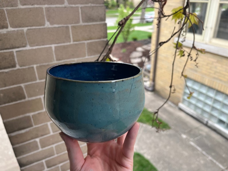 Narrow Base Monochromatic Blue Vase Handmade Light Speckled - Etsy