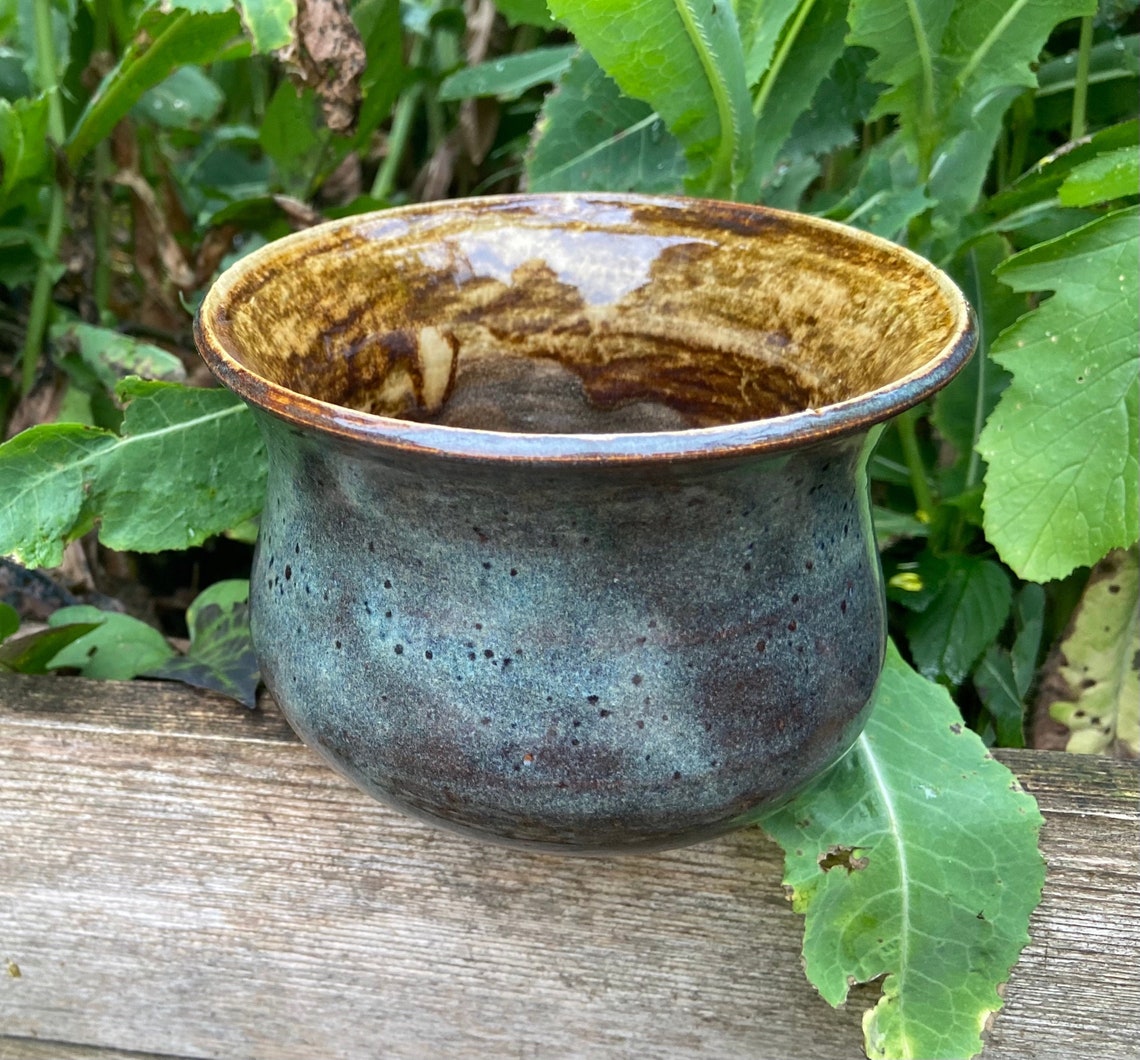 Handmade Gray Glazed Stoneware Clay Vase Flared Rim Ceramic - Etsy