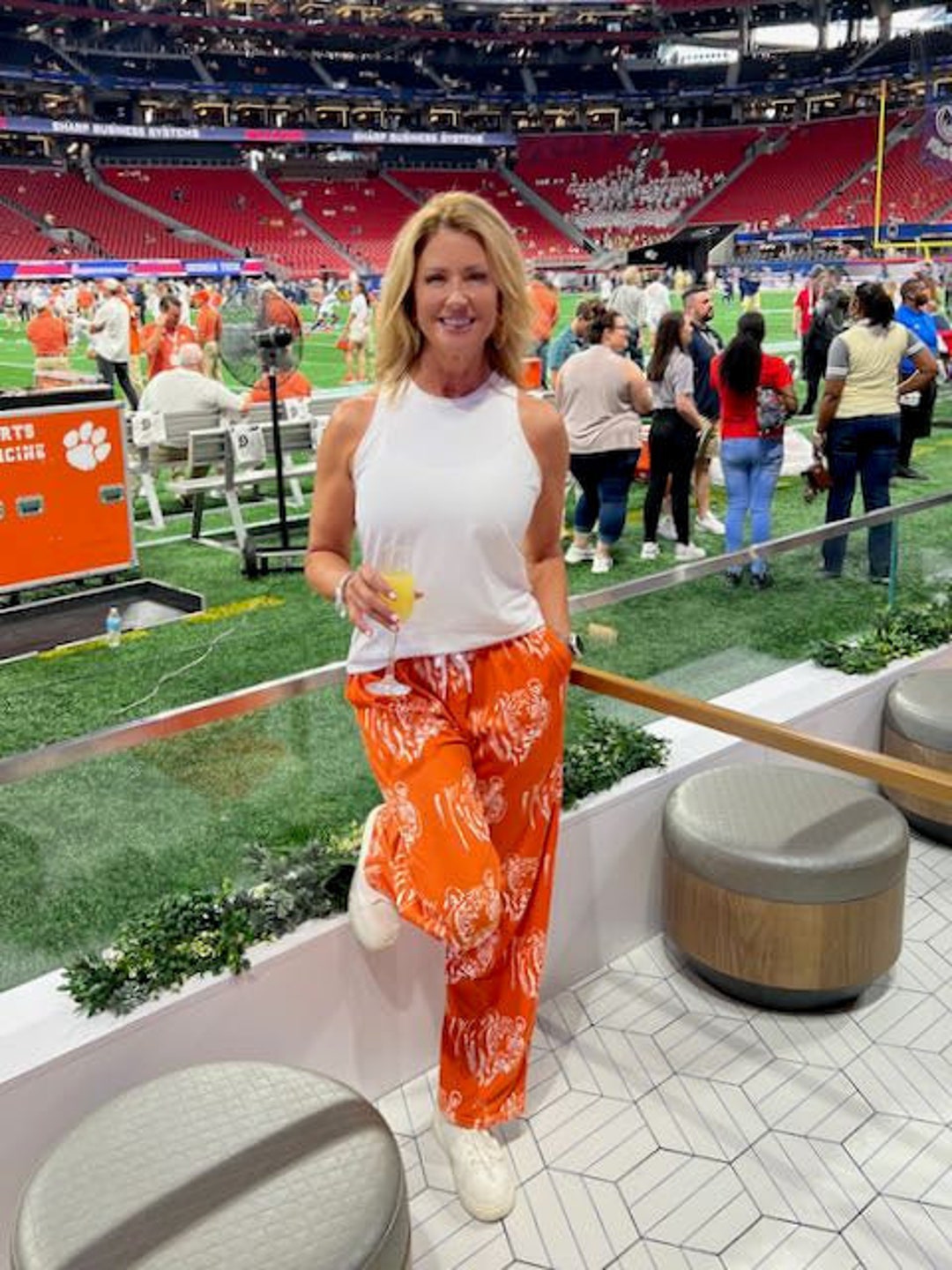 Orange and White Tiger Unisex Wide-leg Comfy Pants - Etsy