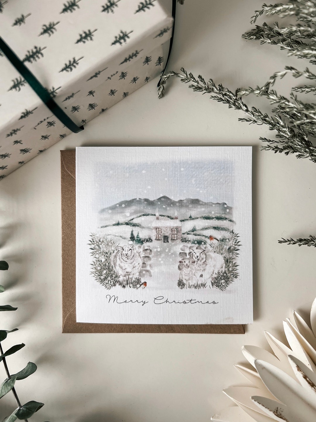 Mountain and Sheep Christmas Card Farm Country Scene (mourne Mountains ...