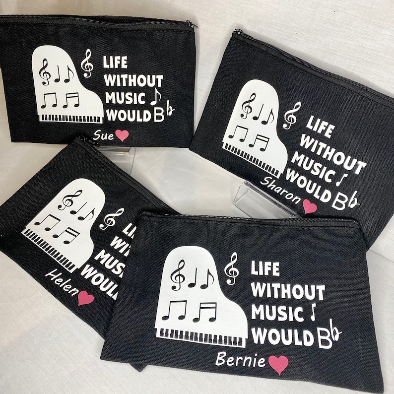 Music Themed Pouch Bag Pencil Case Face Mask Pouch Bag Make - Etsy