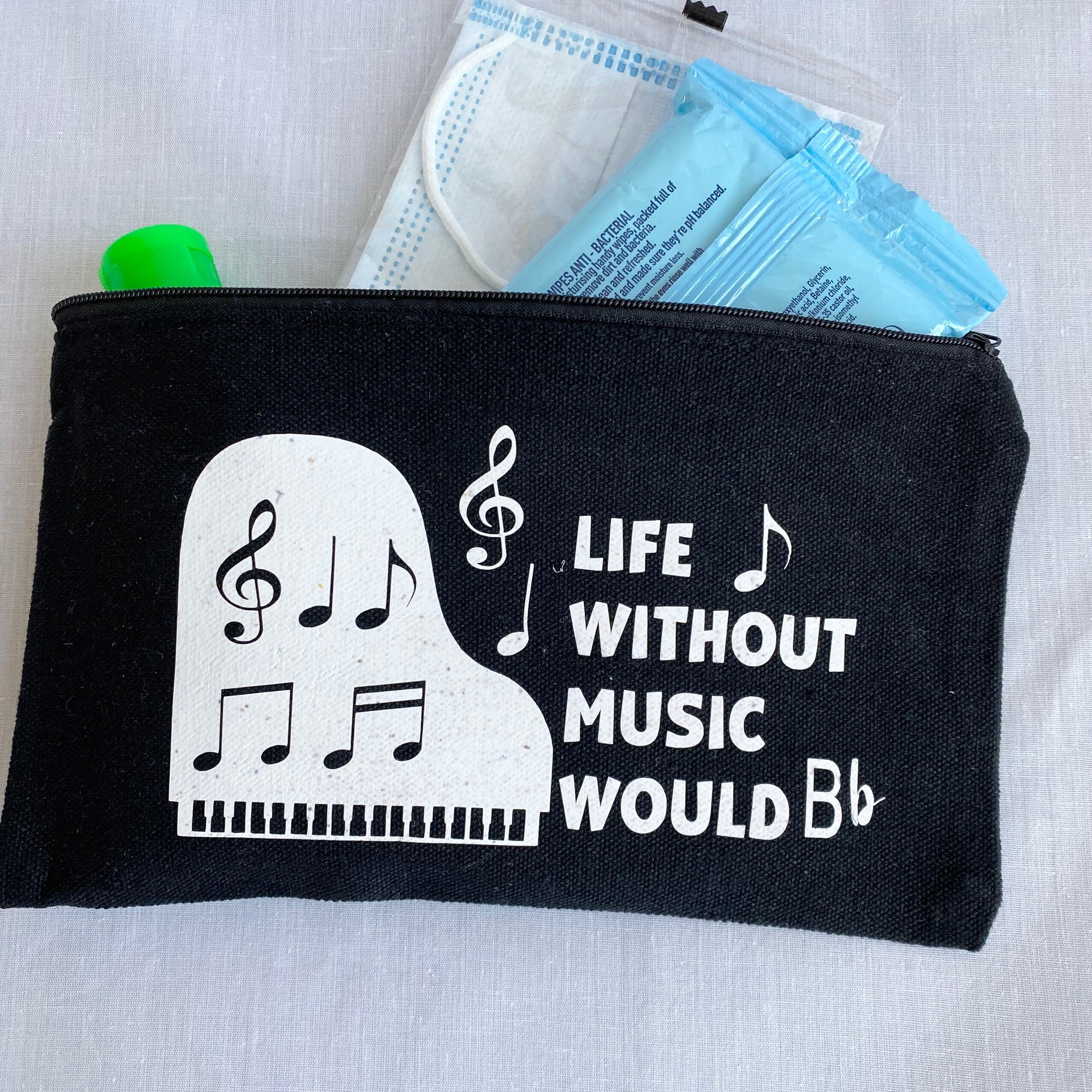 Music Themed Pouch Bag Pencil Case Face Mask Pouch Bag Make - Etsy