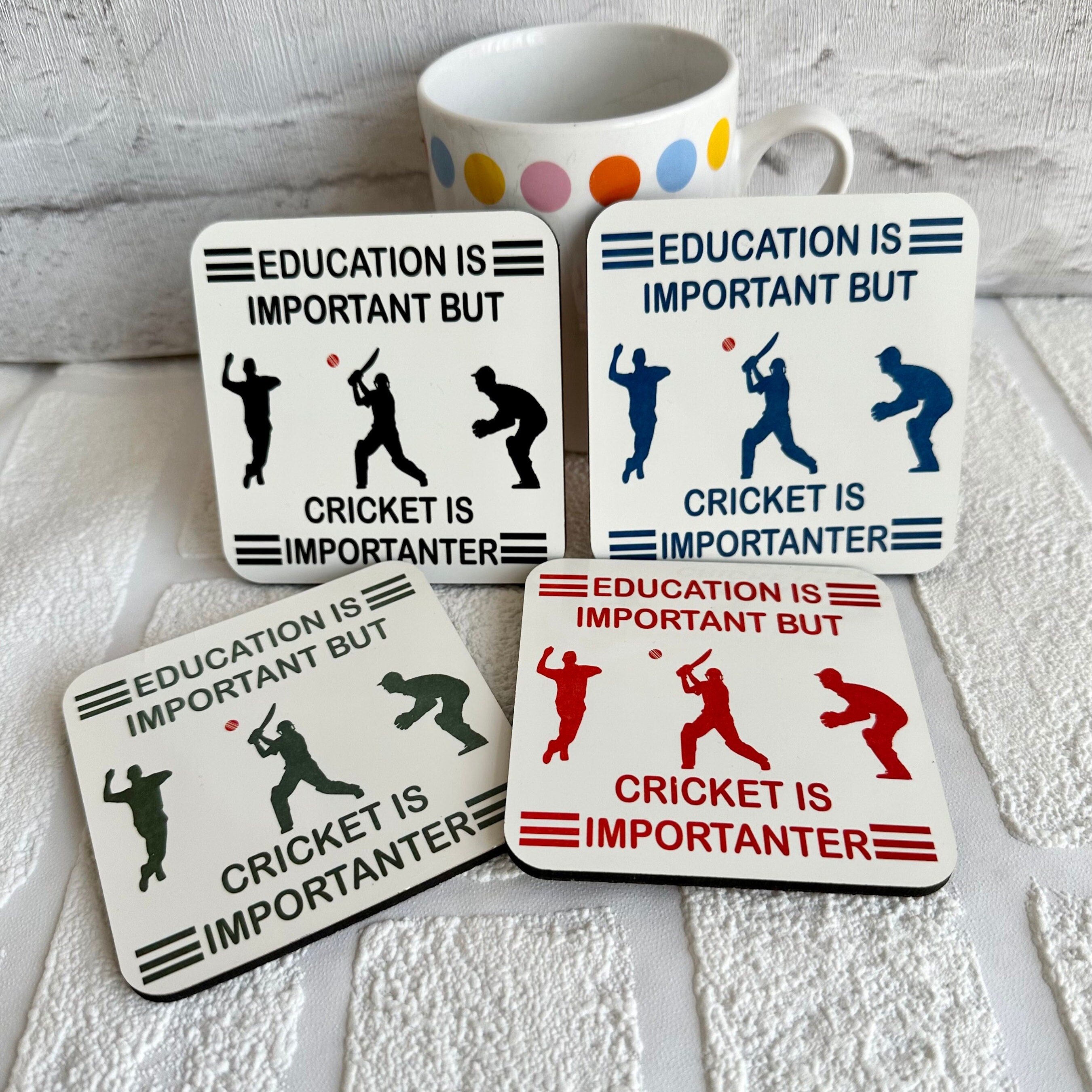 Cricket Coasters Drinks Mat, Cricket Gifts, Cricketer Present, Gift for ...