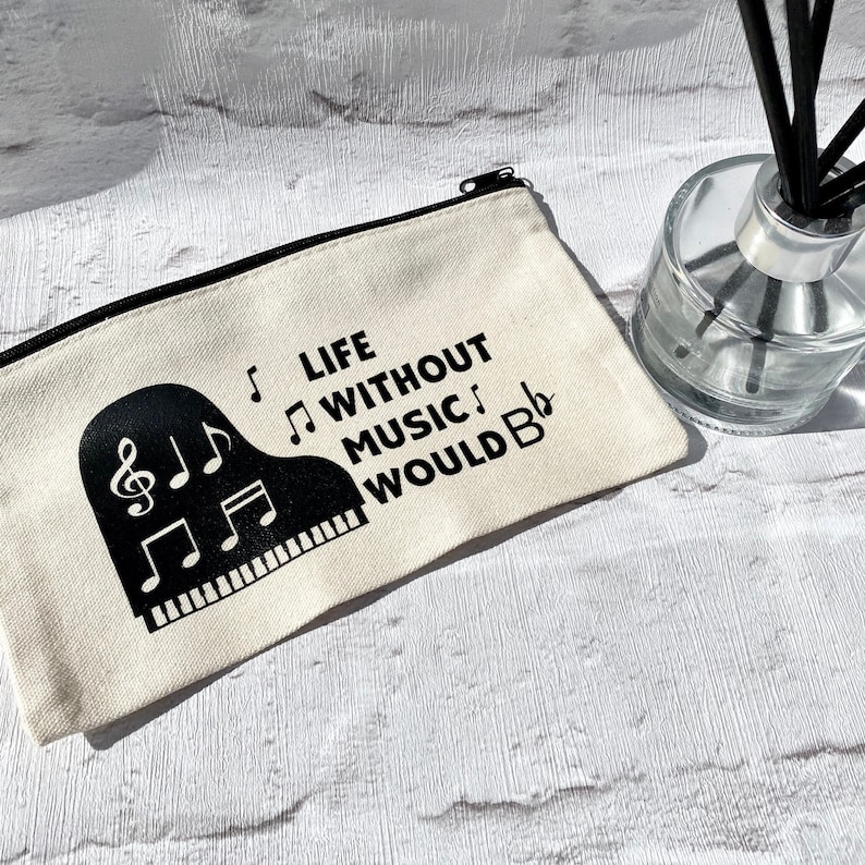 Music Themed Pouch Bag Pencil Case Face Mask Pouch Bag Make - Etsy
