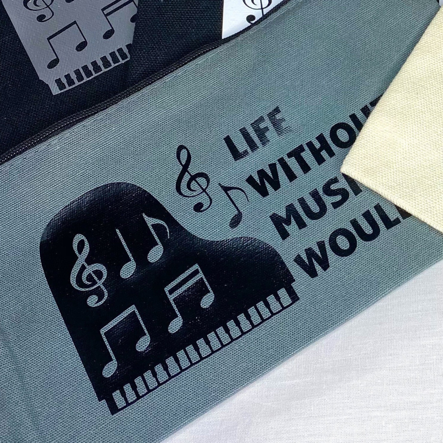 Music Themed Pouch Bag Pencil Case Face Mask Pouch Bag Make - Etsy
