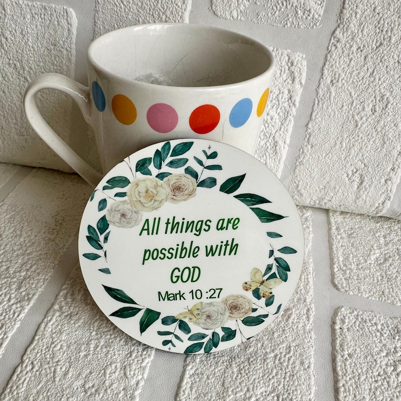 Christian Gifts, Bible Verse Coasters, Christian Home Decor, Scripture ...