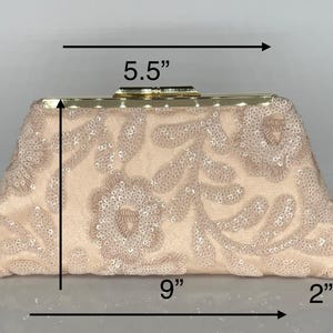 Beige Sequin Lace Clutch: Mother of the Bride Evening Bag - Gold Frame ...