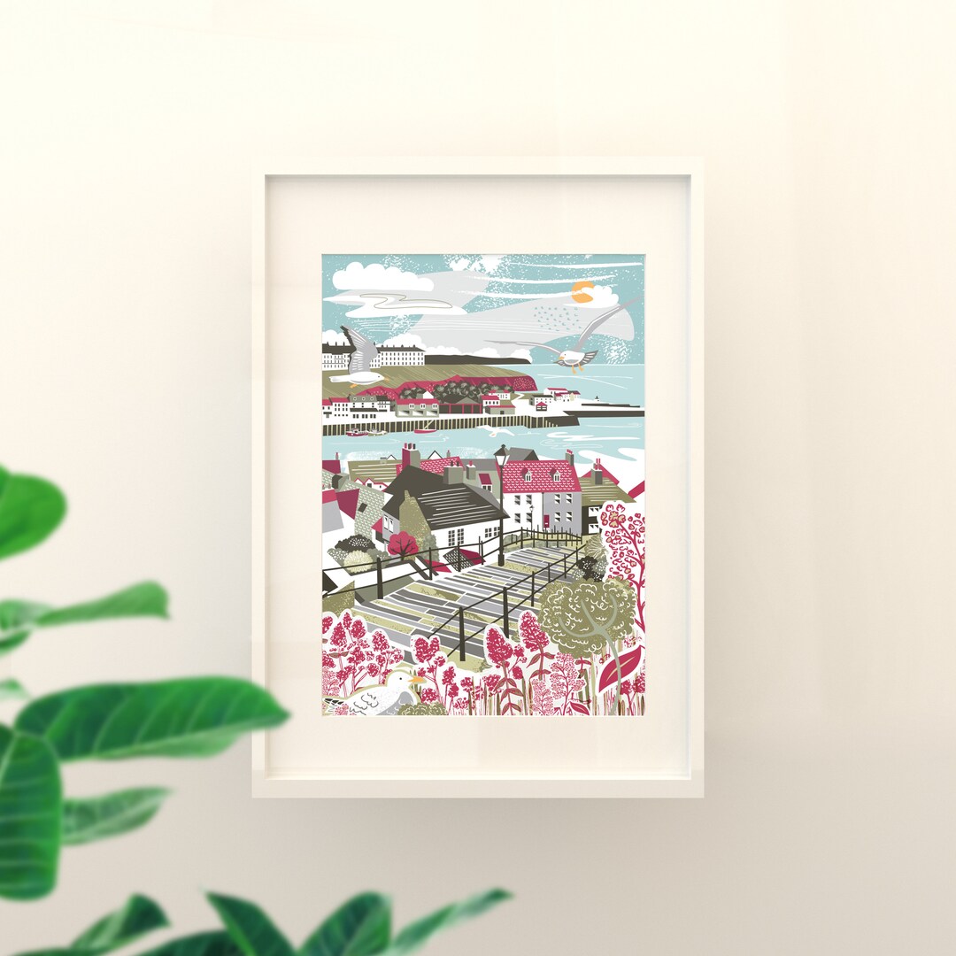 Original Art Print of Whitby Abbey Steps - A3 Printed on Quality 250gsm ...